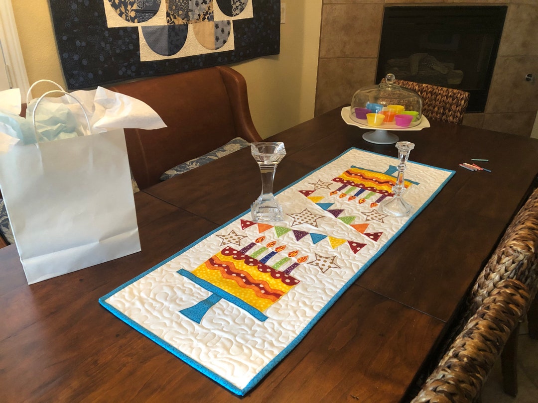 Happy Birthday Table Runner - Etsy