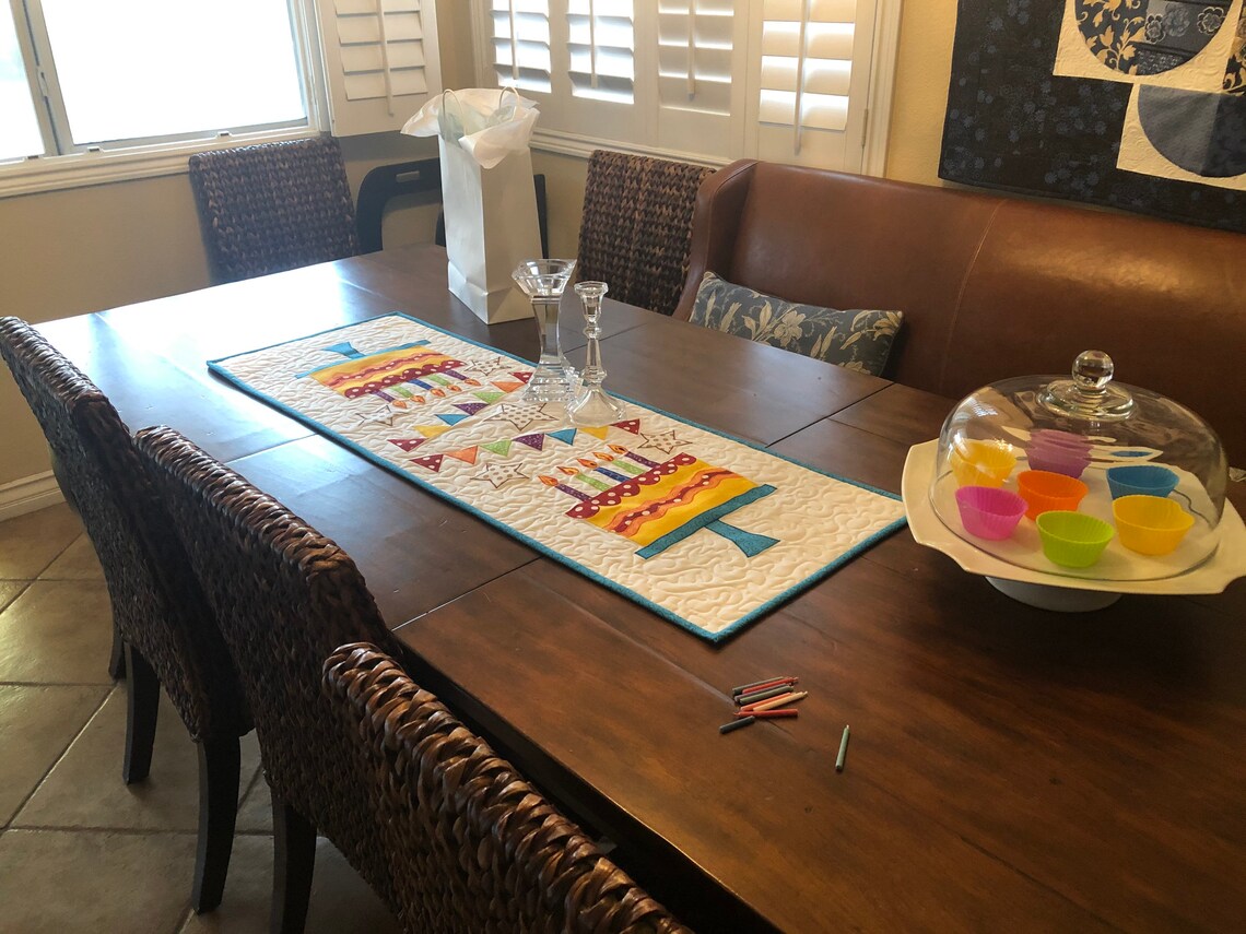 Happy Birthday Table Runner - Etsy