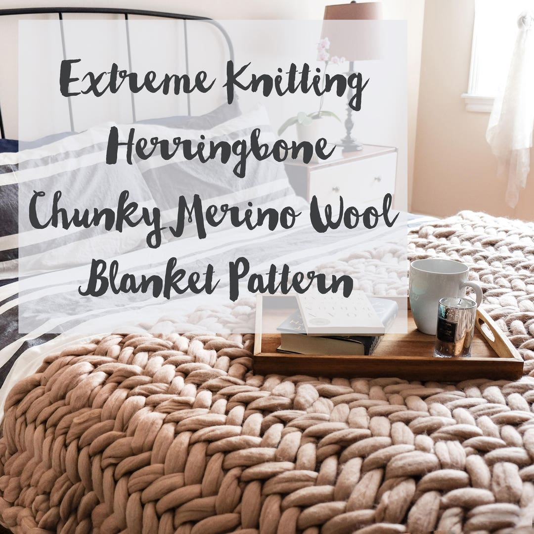 Extreme Chunky Knit Herringbone Blanket Oversized - Etsy