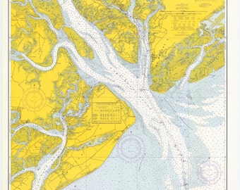 Mississippi Sound Map Dauphin Island to Cat Island | Etsy
