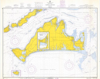 Edgartown Harbor Map Martha's Vineyard 1927 | Etsy