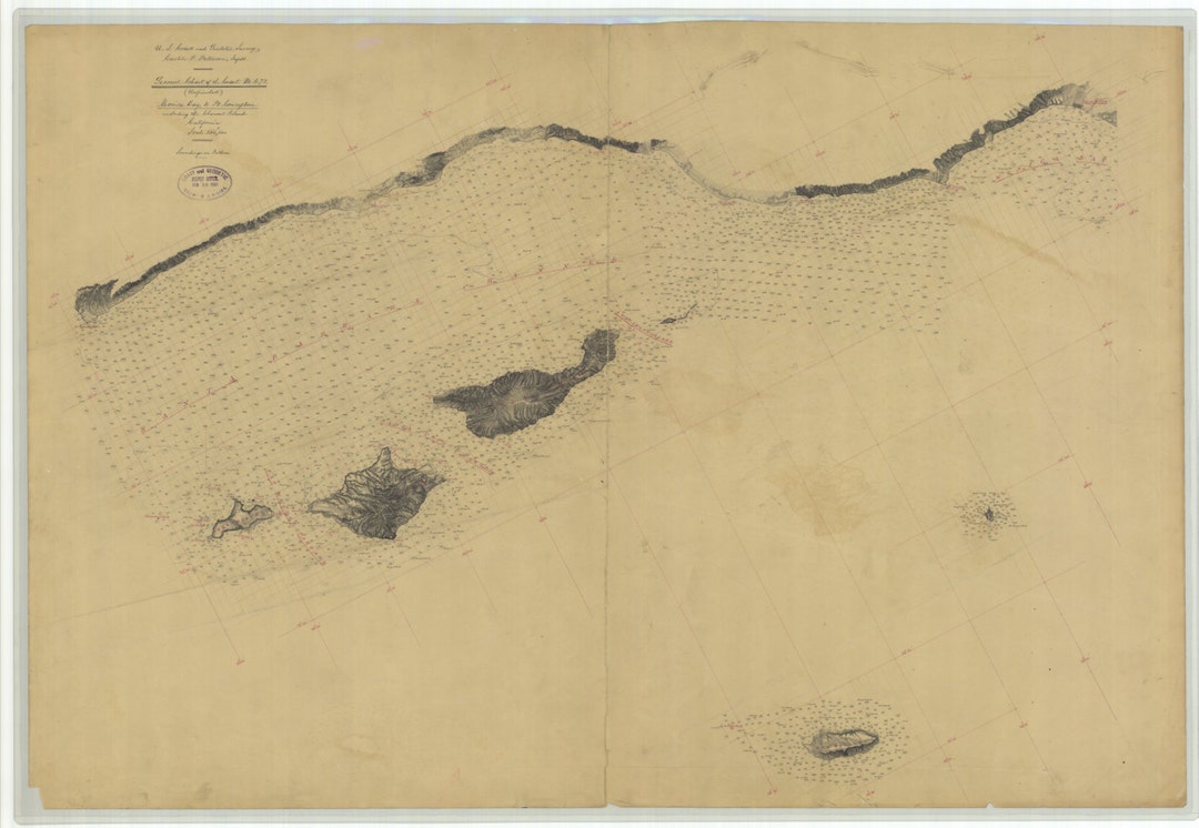 Santa Barbara Channel Historical Map 1881 - Nautical Chart Print - Etsy
