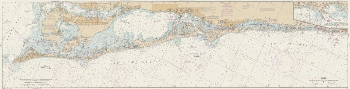 Sarasota Bay Map 1988 - Nautical Chart Print - Etsy