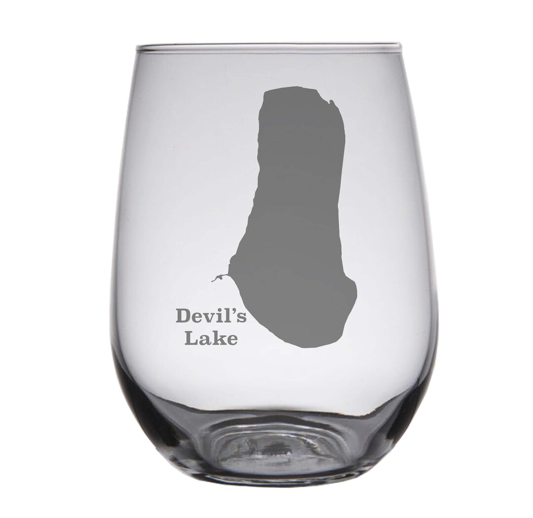Devils Lake (WI) Map Engraved Glasses - Etsy