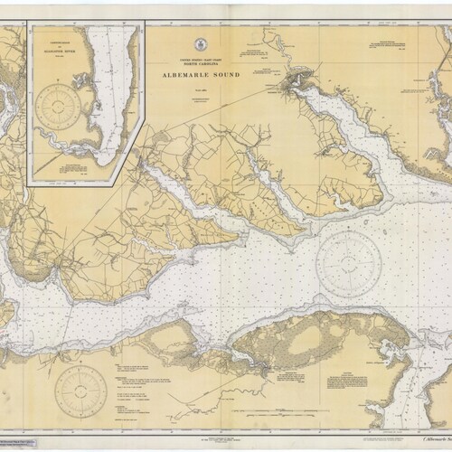 Albemarle Sound Map 1933 Nautical Chart Print - Etsy