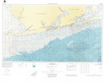 Pensacola Bay Map Nautical Chart Print - Etsy