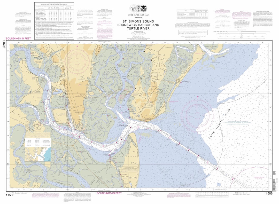 St. Simons Sound Map - Brunswick Harbor and Turtle River - 2012 ...