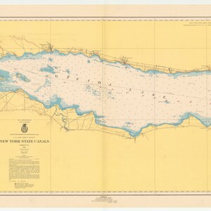 Oneida Lake Historical Map 1950 - Nautical Chart Print - Etsy