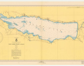 Oneida Lake Map 1977 Nautical Chart Print - Etsy