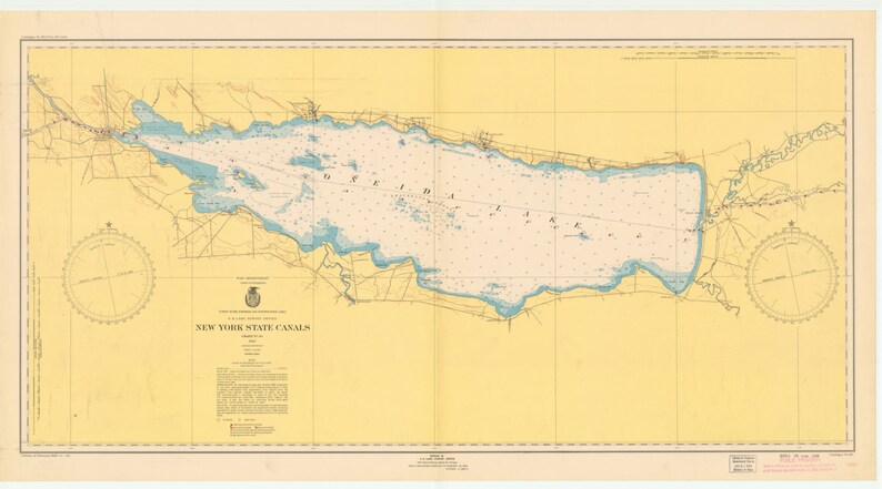 Oneida Lake Historical Map 1950 Nautical Chart Print - Etsy
