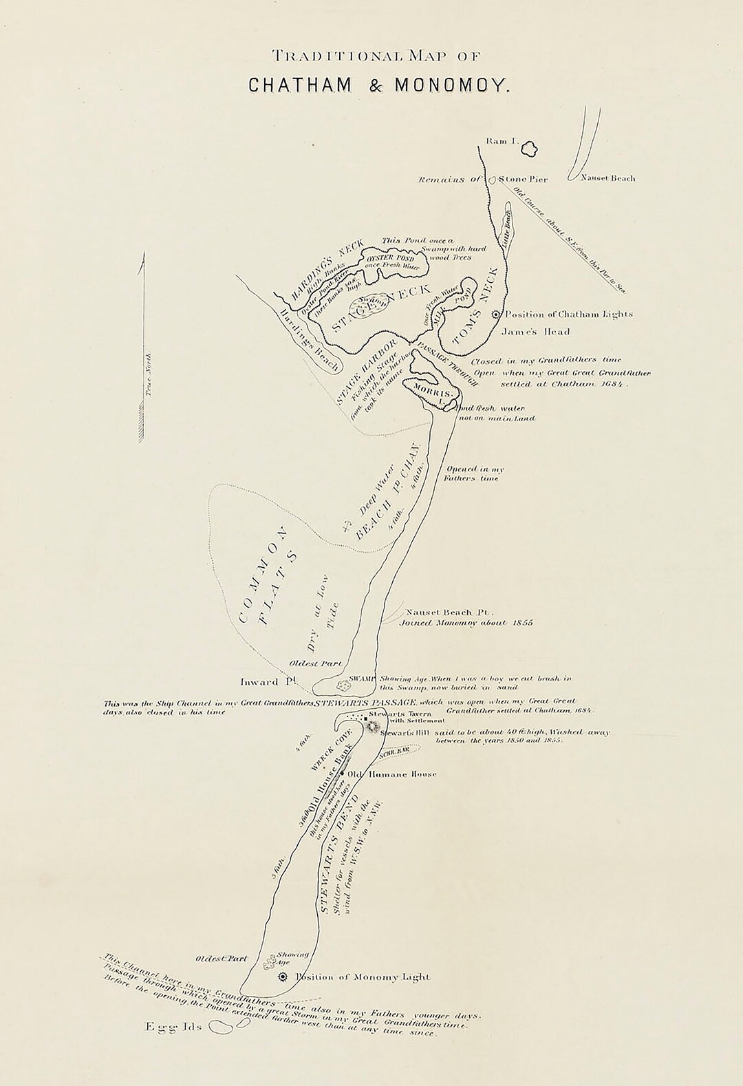 Chatham and Monomoy Map - 1684 - Nautical Chart Print - Etsy