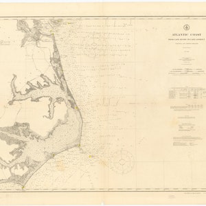Cape Henry to Cape Lookout Map 1911 - Nautical Chart Print - Etsy