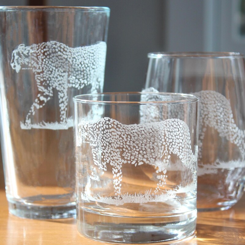 Cheetah Print Wine Glass - Etsy