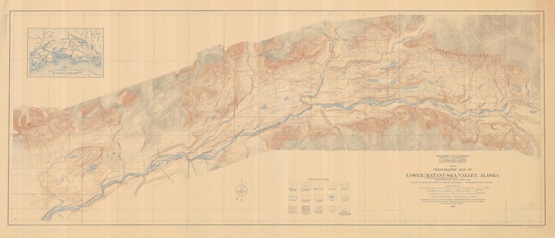 Lower Matanuska Valley Map 1918 - Nautical Chart Print - Etsy