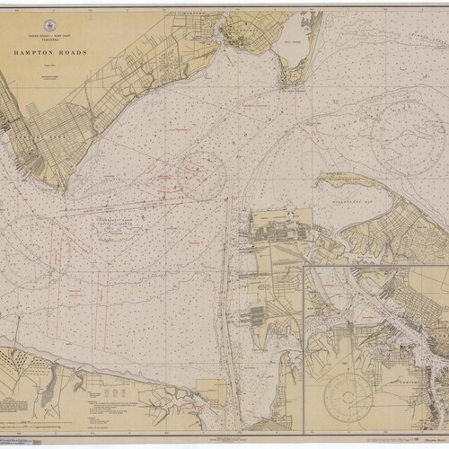 Hampton Roads Map 1930 Nautical Chart Print - Etsy