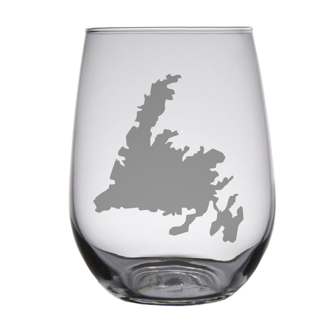 Newfoundland Map Engraved Glasses - Etsy