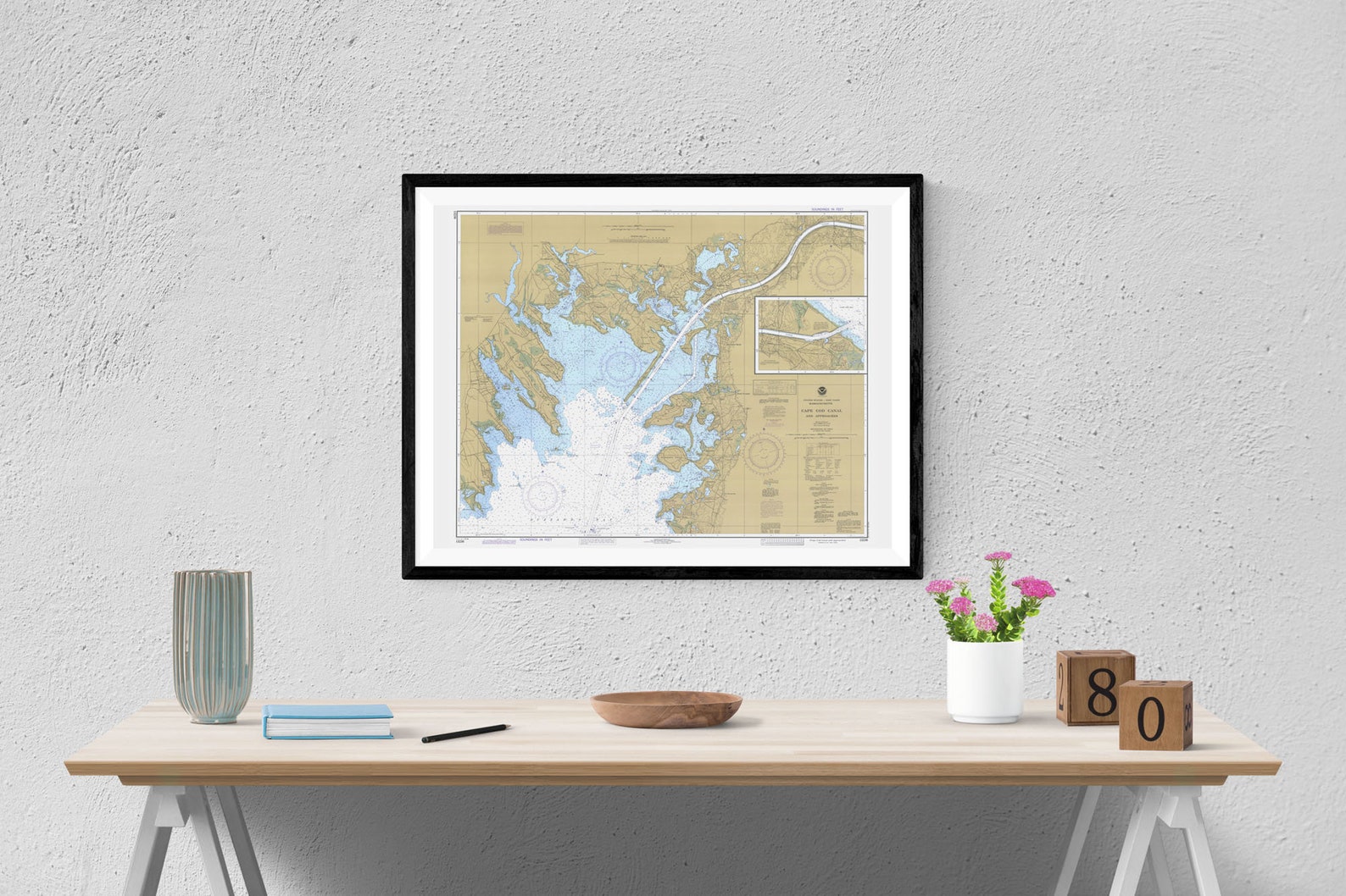 Cape Cod Canal Map 1984 Nautical Chart Print Etsy