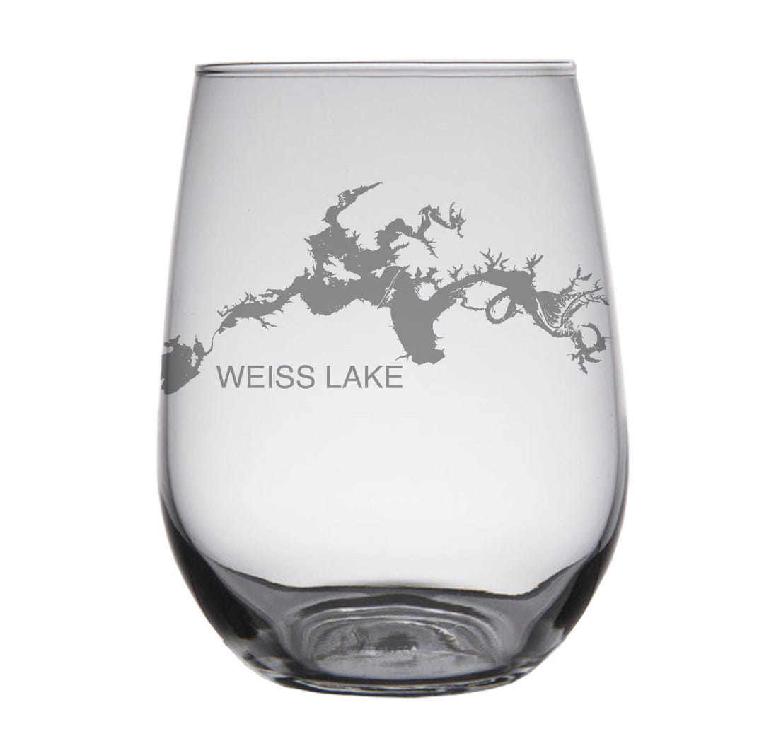 Weiss Lake Map - Alabama - Laser Engraved Glasses - Etsy