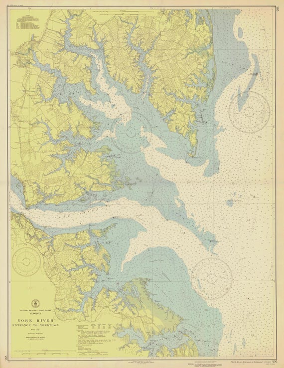 Mobjack Bay Map 1943 Nautical Chart Print | Etsy