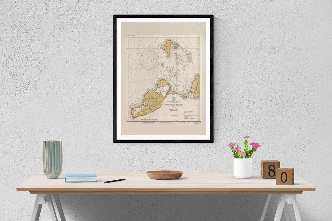 Cuttyhunk Map 1934 - Nautical Chart Print - Etsy