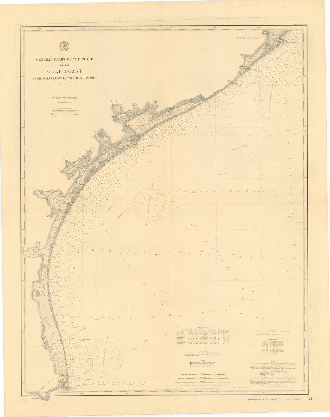 Gulf Coast Historical Map 1883 - Nautical Chart Print - Etsy