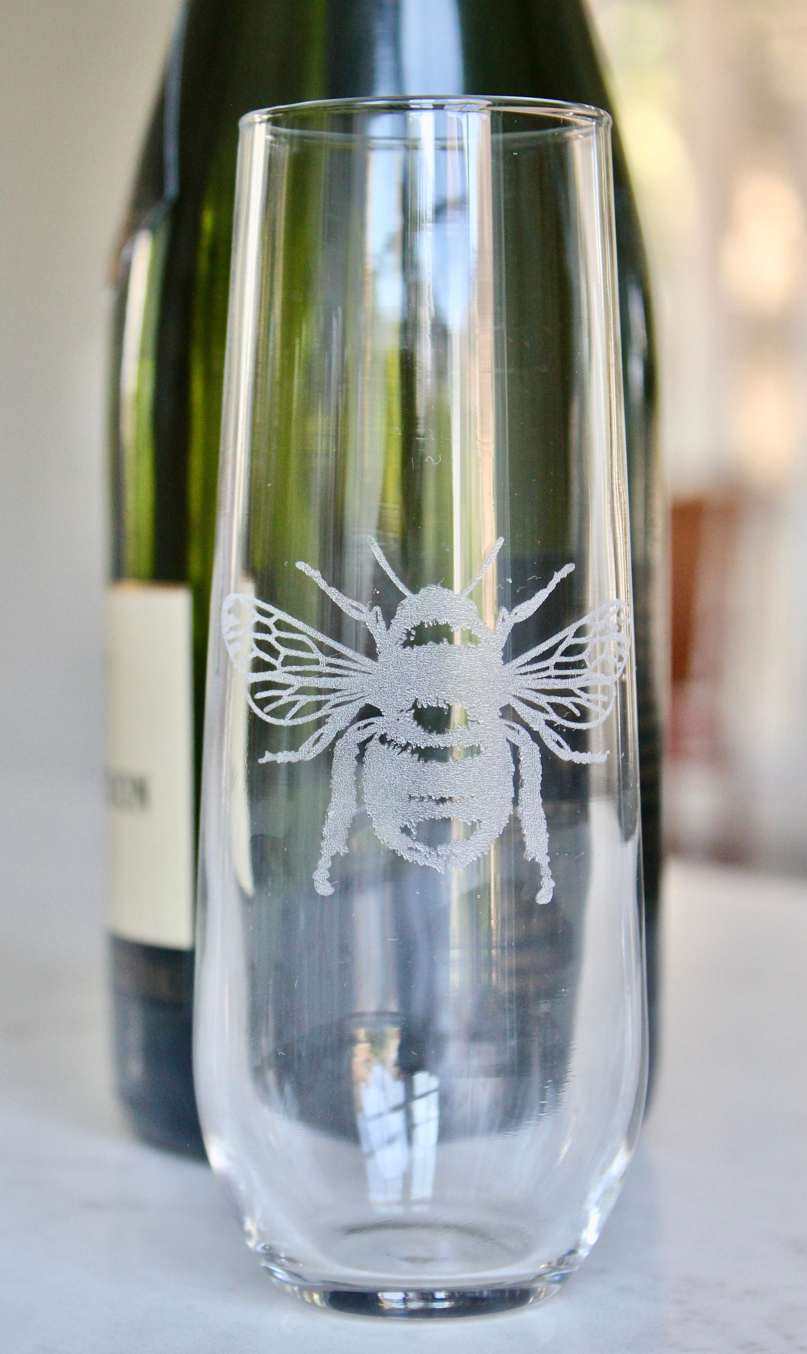 Bee Engraved Glasses - Etsy