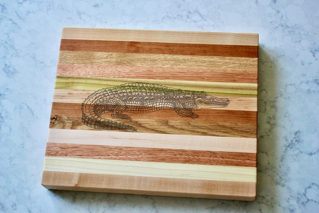 Alligator Engraved Wooden Serving Board & Bar Board - Etsy UK