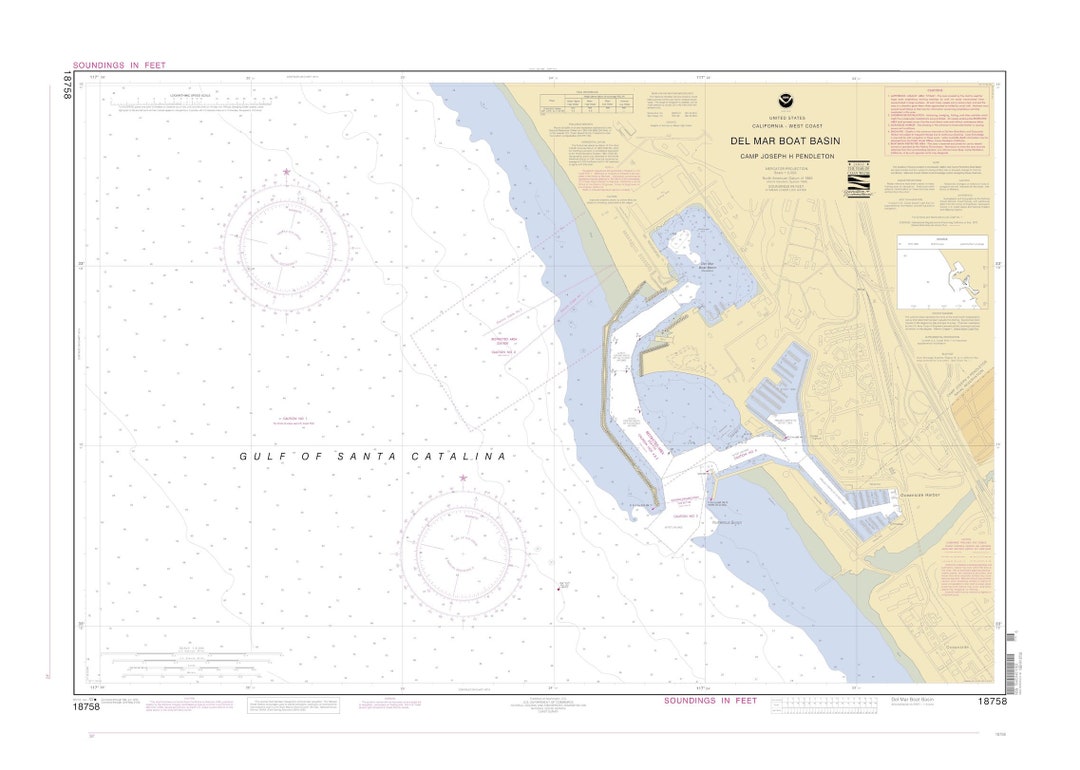 Del Mar Boat Basin Map 2002 - Nautical Chart Print - Etsy