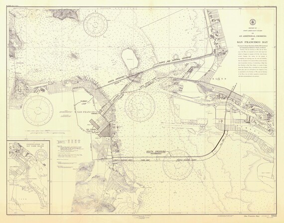San Francisco Bay Map Candlestick Point to Angel Island | Etsy