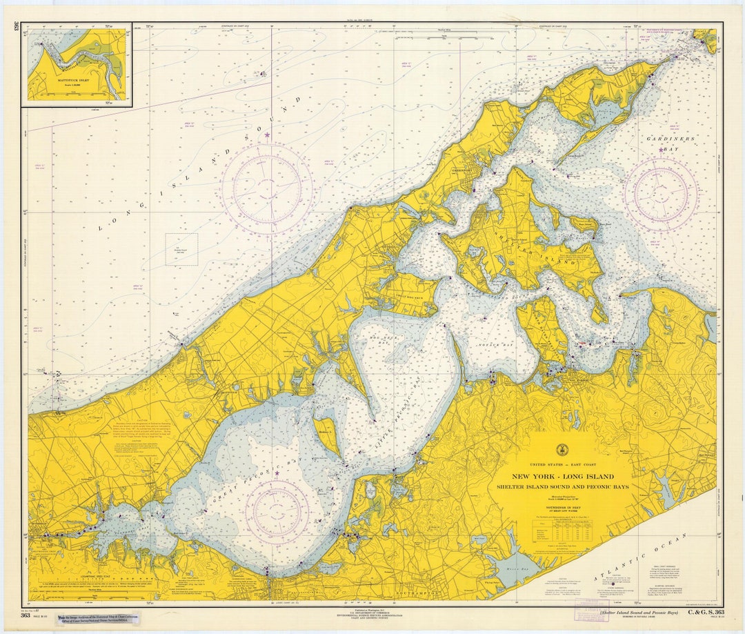 Shelter Island Sound Map: Long Island Nautical Chart Art Print - Etsy