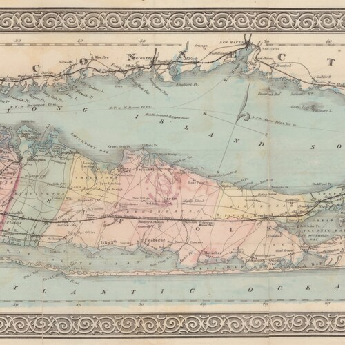 Long Island Sound Tidal Currents Map Nautical Chart Print - Etsy