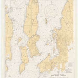 Newport Harbor Map 1934 - Nautical Chart Print - Etsy