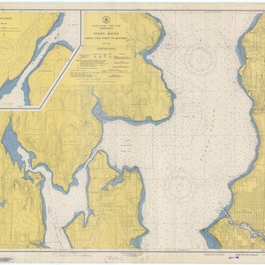 Puget Sound Map - Apple Cove Point 1947 - Nautical Chart Print - Etsy