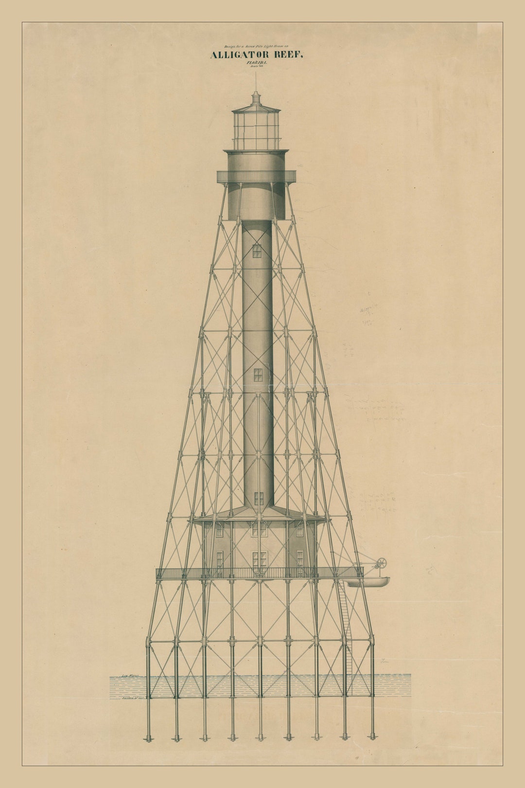 Alligator Reef Lighthouse Design - Etsy