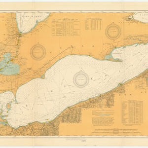 Lake Erie Map 1913 - Nautical Chart Print - Etsy
