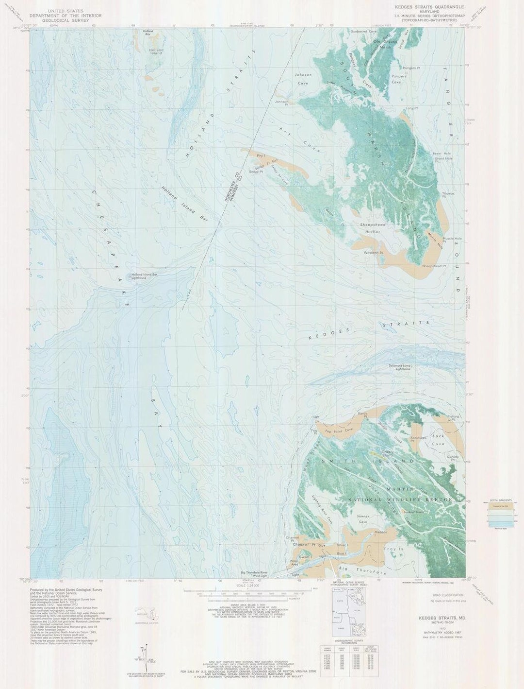 Kedges Straits Map - 1972 - Nautical Chart Print - Etsy
