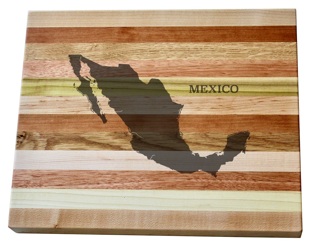 Mexico Map Engraved Wooden Serving Board & Bar Board - Etsy