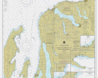 Grand Traverse Bay to Little Traverse Bay Map 1896 Nautical - Etsy