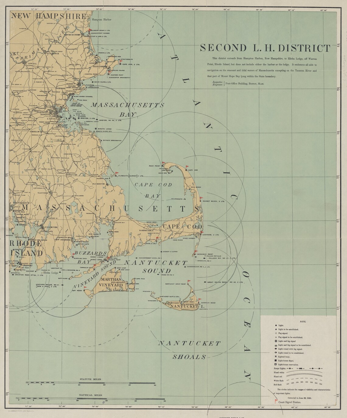Cape Cod & Islands Lighthouse Map Nautical Chart Print - Etsy