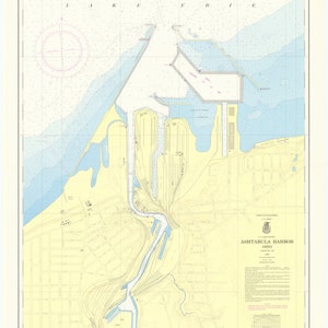 Ashtabula Harbor Map 1968 - Nautical Chart Print - Etsy
