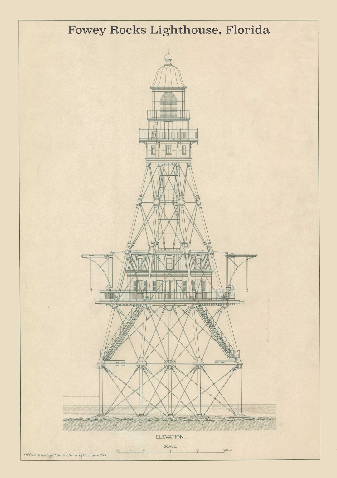Fowey Rocks Lighthouse (FL) - Etsy