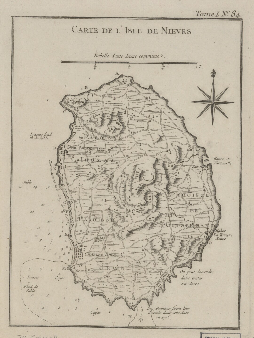 Nevis Island Map - Nautical Chart Print - Etsy UK