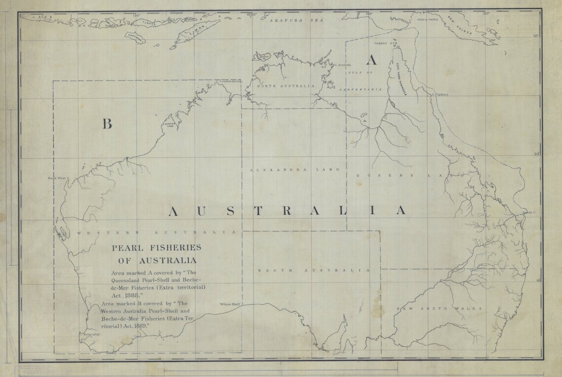 Australia Pearl Fisheries Map 1889 - Etsy