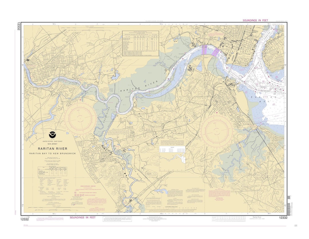 Raritan River - Raritan Bay to New Brunswick - 2001 - Nautical Chart ...