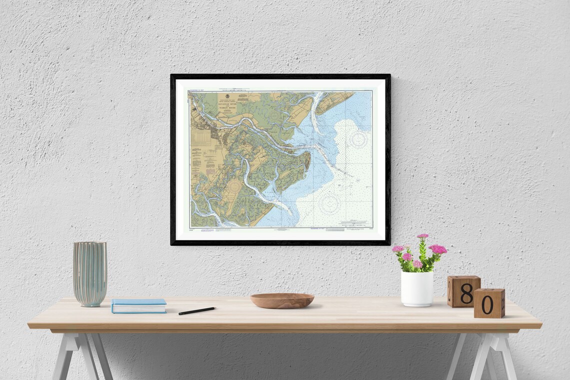 Savannah River & Wassaw Sound Map 1990 - Nautical Chart Print - Etsy