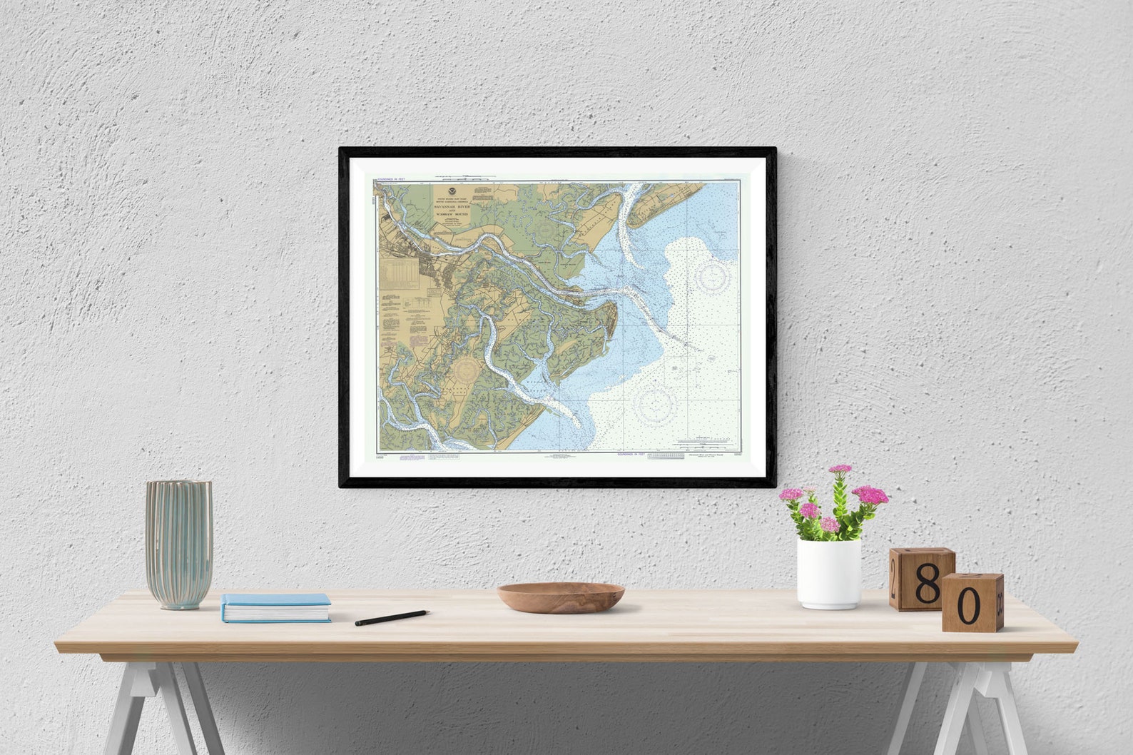 Savannah River & Wassaw Sound Map 1990 - Nautical Chart Print - Etsy