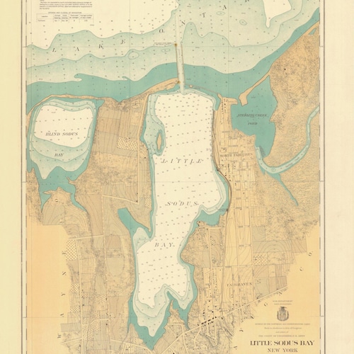 Old Lake Ontario Lighthouses Map 1898 Nautical Great Lakes | Etsy Canada