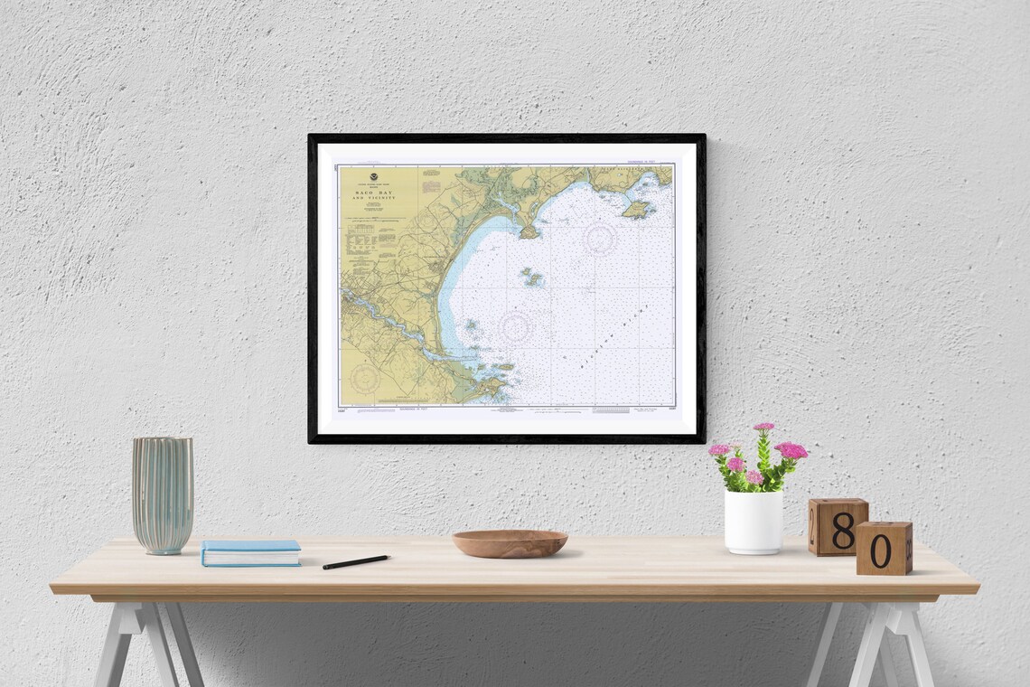 Saco Bay Map 1981 Nautical Chart Print - Etsy
