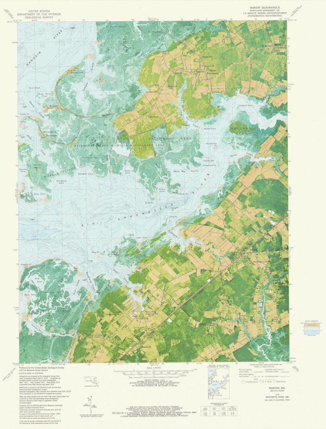 Marion, MD Map 1972 - Nautical Chart Print - Etsy
