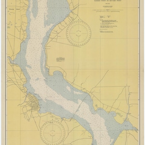 St. Johns River Florida Historical Map 1945 - Nautical Chart Print - Etsy